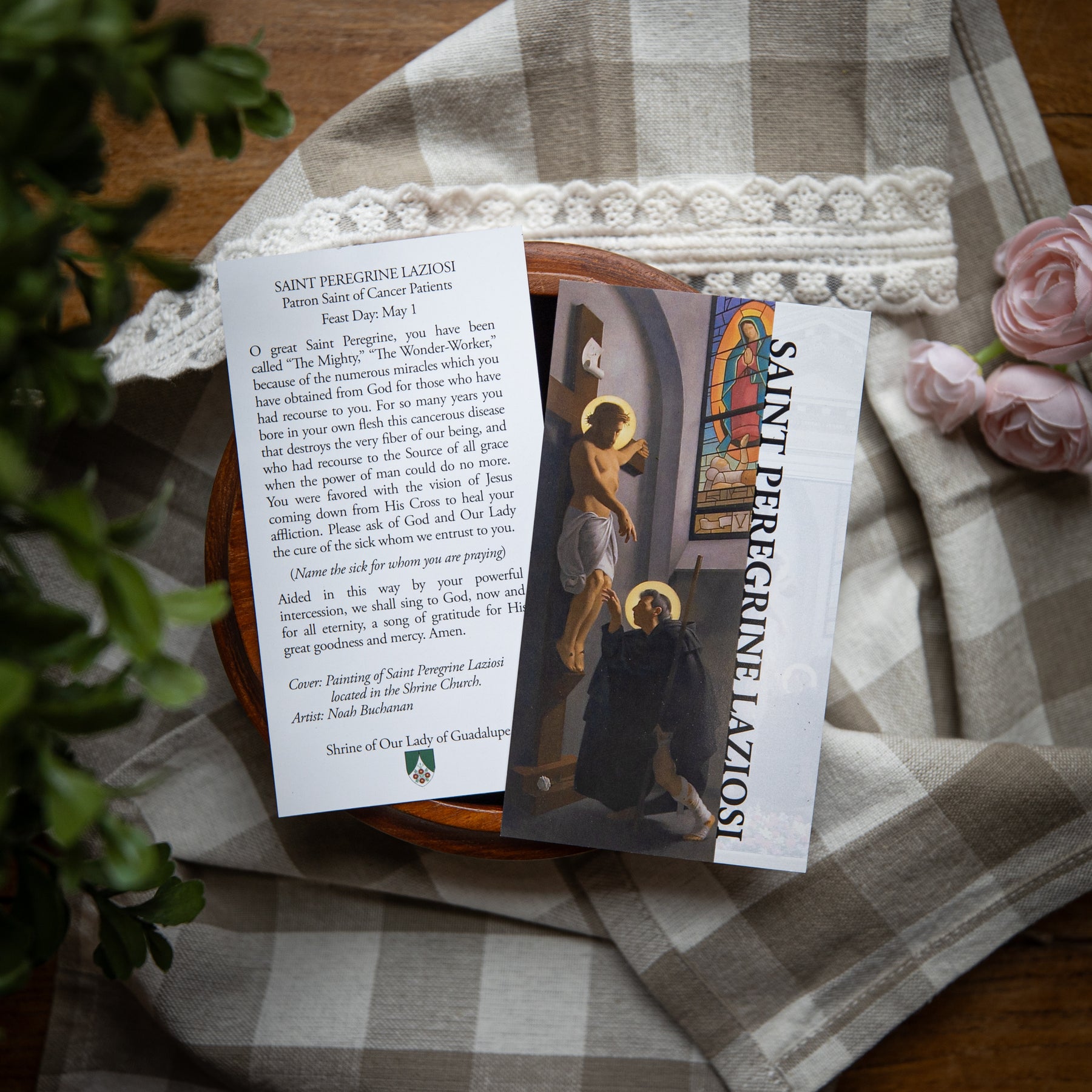 Shrine St. Peregrine Holy Card – Flores Mariae Gift Shop